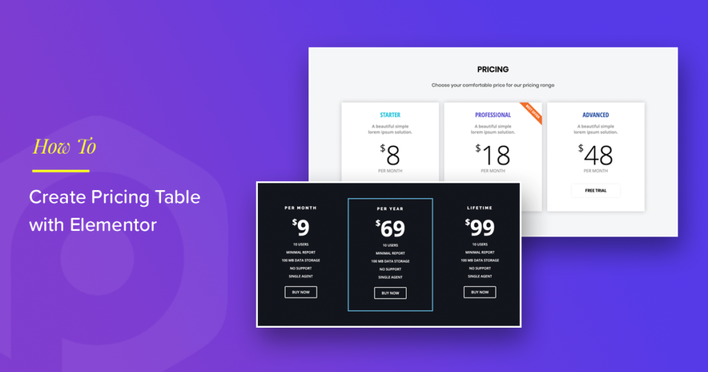 How To Create Pricing Table Using Elementor Powerpack Addons For Elementor