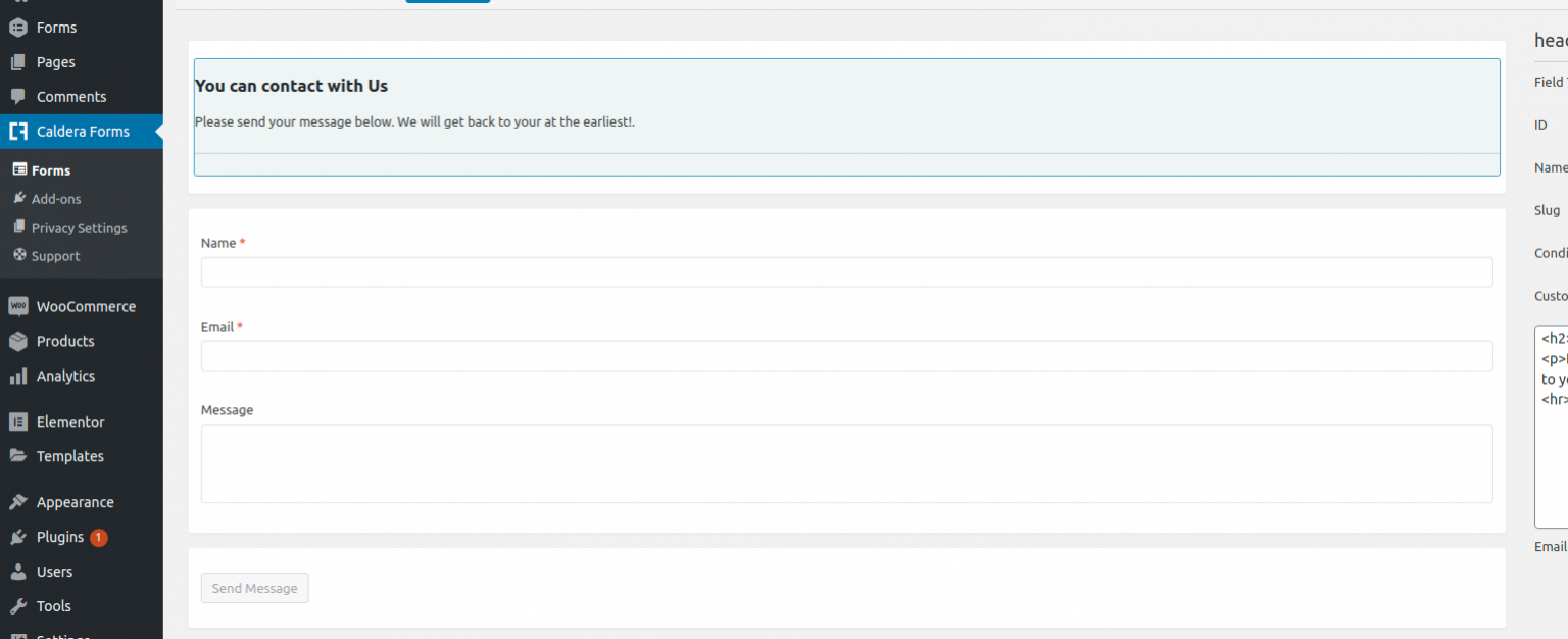 How To Display Contact Form In Off Canvas Widget Powerpack For Elementor