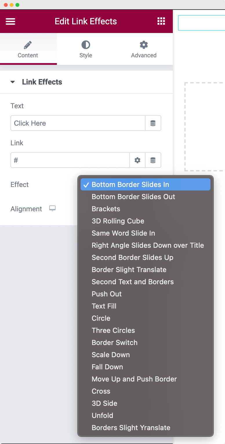 Link Effects Widget Overview - PowerPack for Elementor