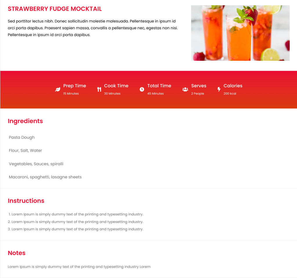 How to Create a Recipe Section Using Elementor
