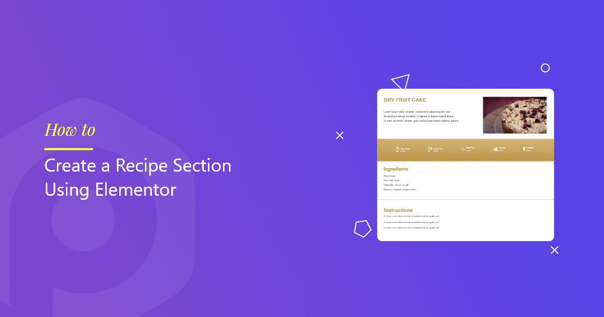 How to Create a Recipe Section Using Elementor